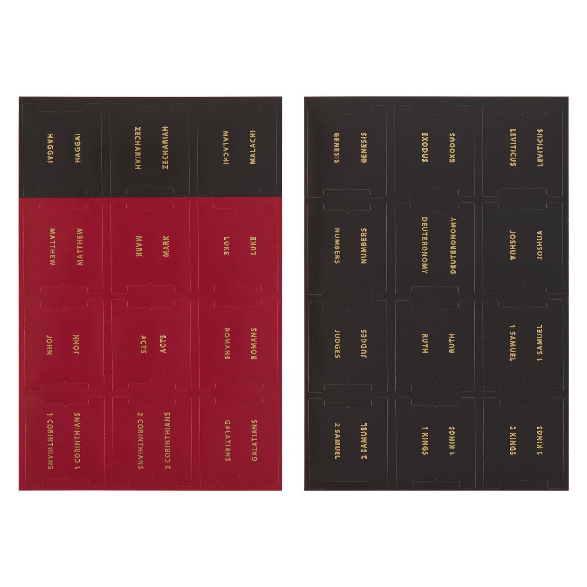 Black and Red Old and New Testament Bible Indexing Tabs