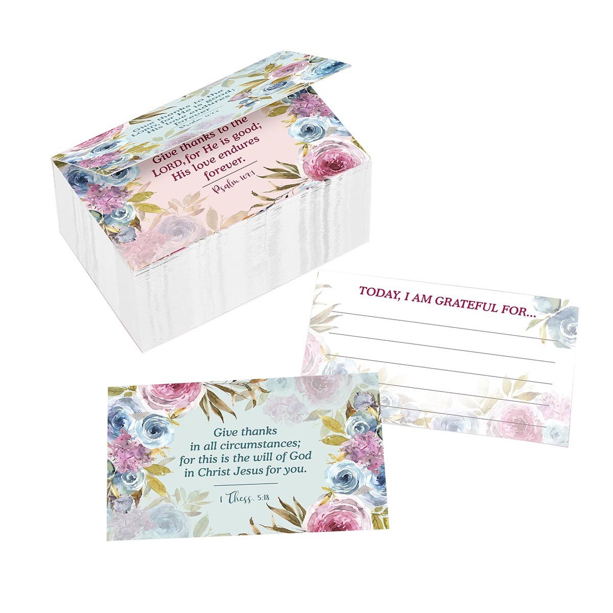 Give Thanks Pink Ranunculus Glass Gratitude Jar with Cards - 1 ...