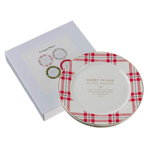 Merry Christmas Ceramic Plate Set
