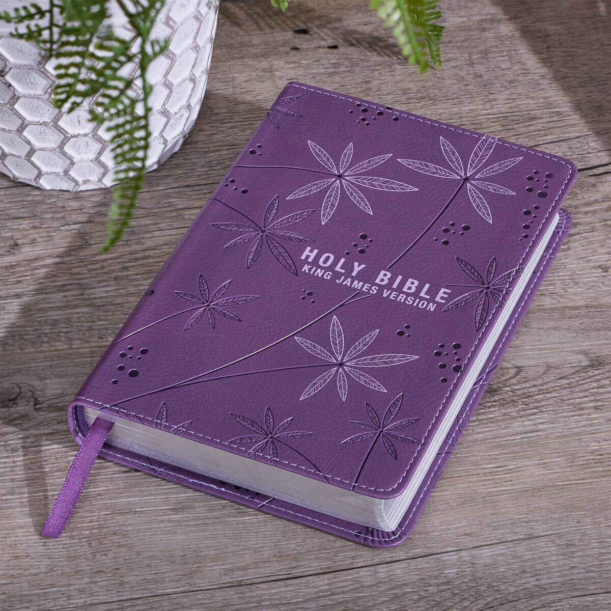 Purple Faux Leather Compact King James Version Bible