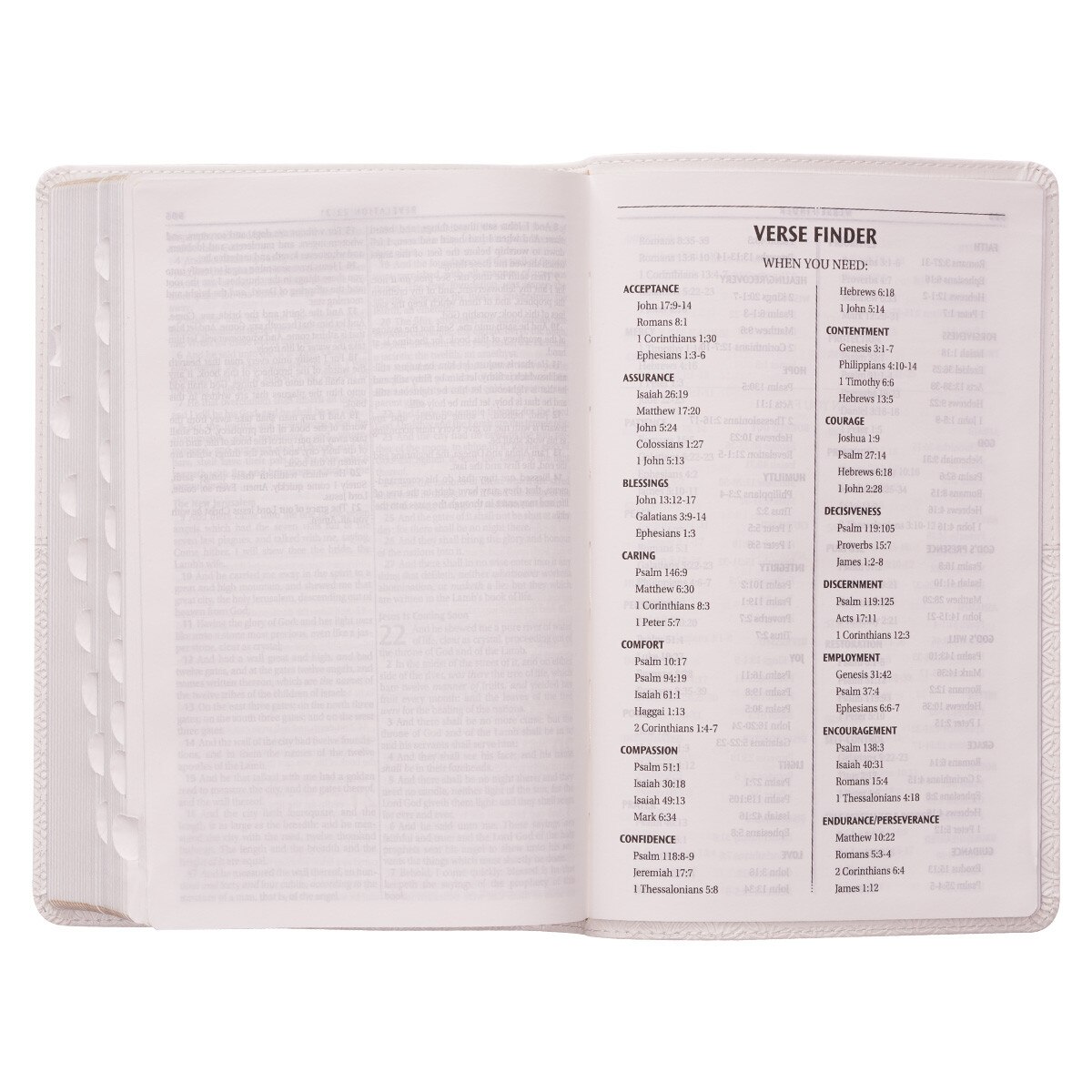 White Faux Leather King James Version Deluxe Gift Bible with Thumb Index
