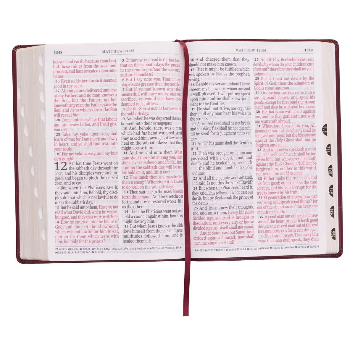 Burgundy Faux Leather Super Giant Print King James Version Bible with Thumb Index