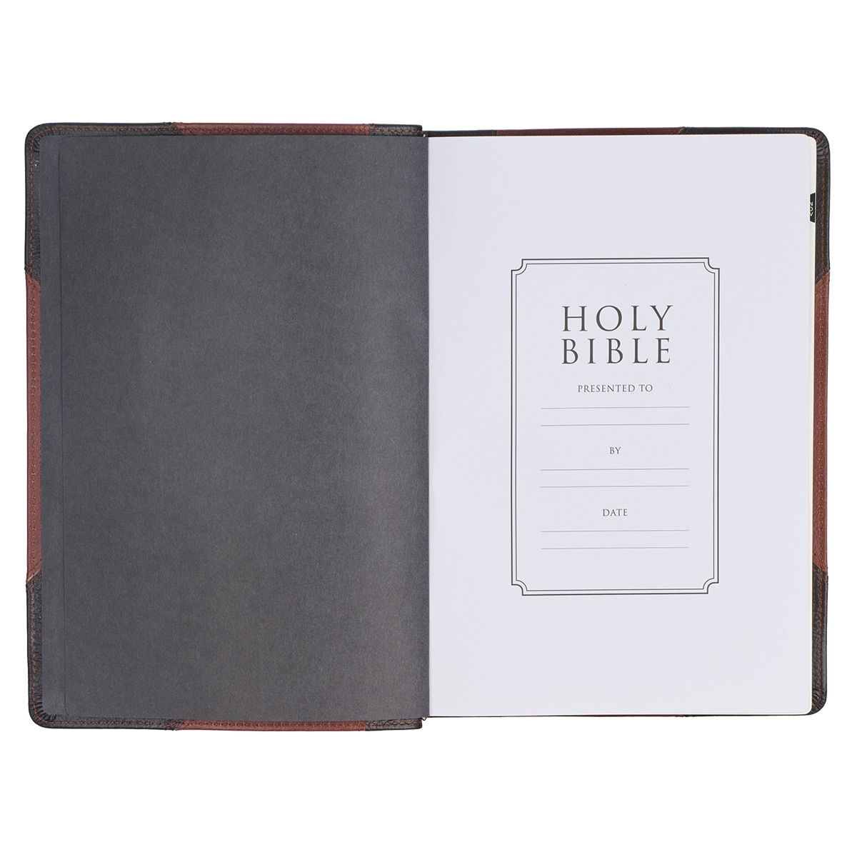KJV Giant Print Full-Size Bible Two-Tone Brandy/Brown Full Grain ...