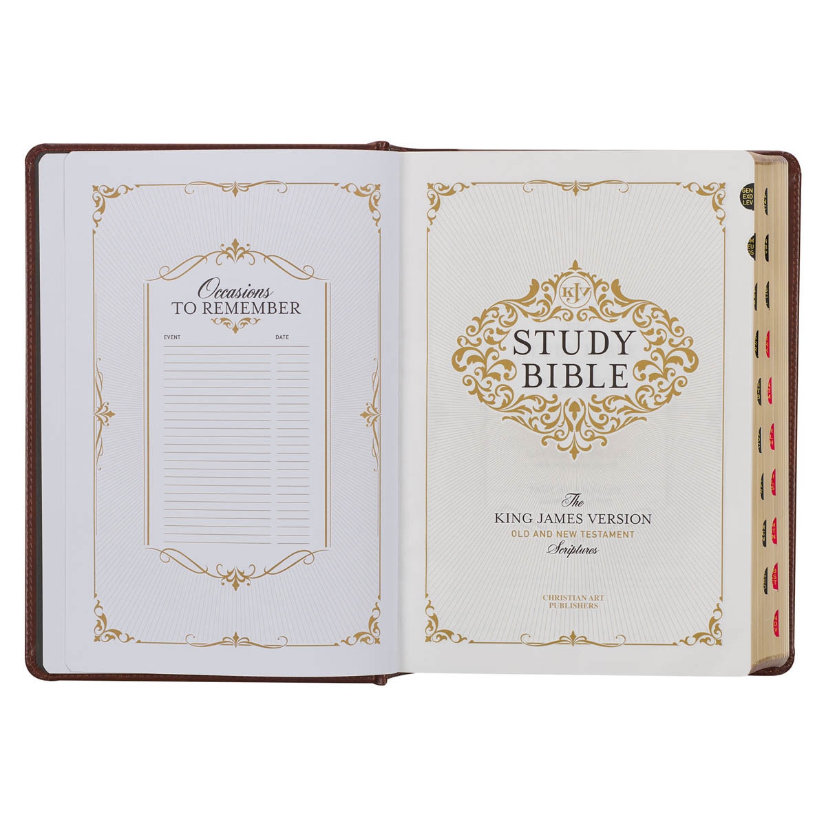 Toffee and Burgundy Faux Leather Hardcover King James Version Study ... Toffee and Burgundy Faux Leather Hardcover King James Version Study ...