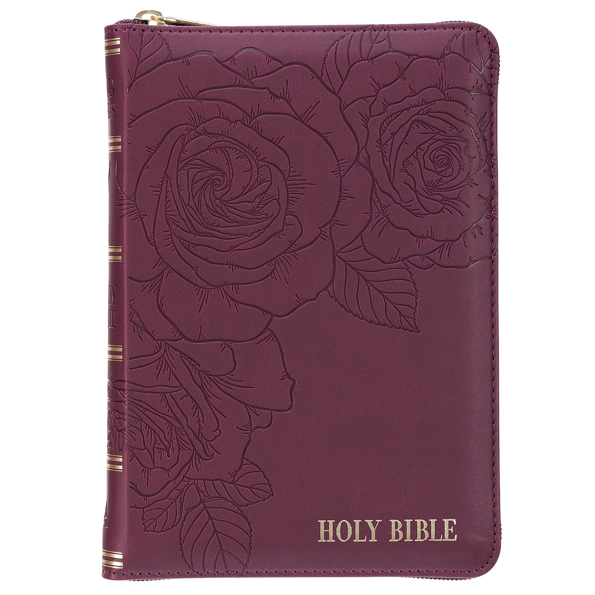 Maroon Compact King James Version Bible with Zipper Closure