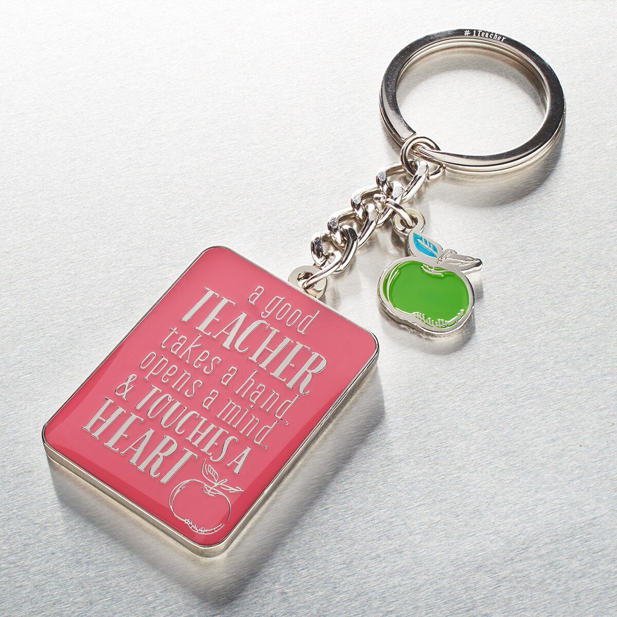 Pink Blessings for a #1 Teacher Key Ring in Gift Tin - 1 Corinthians 16:14