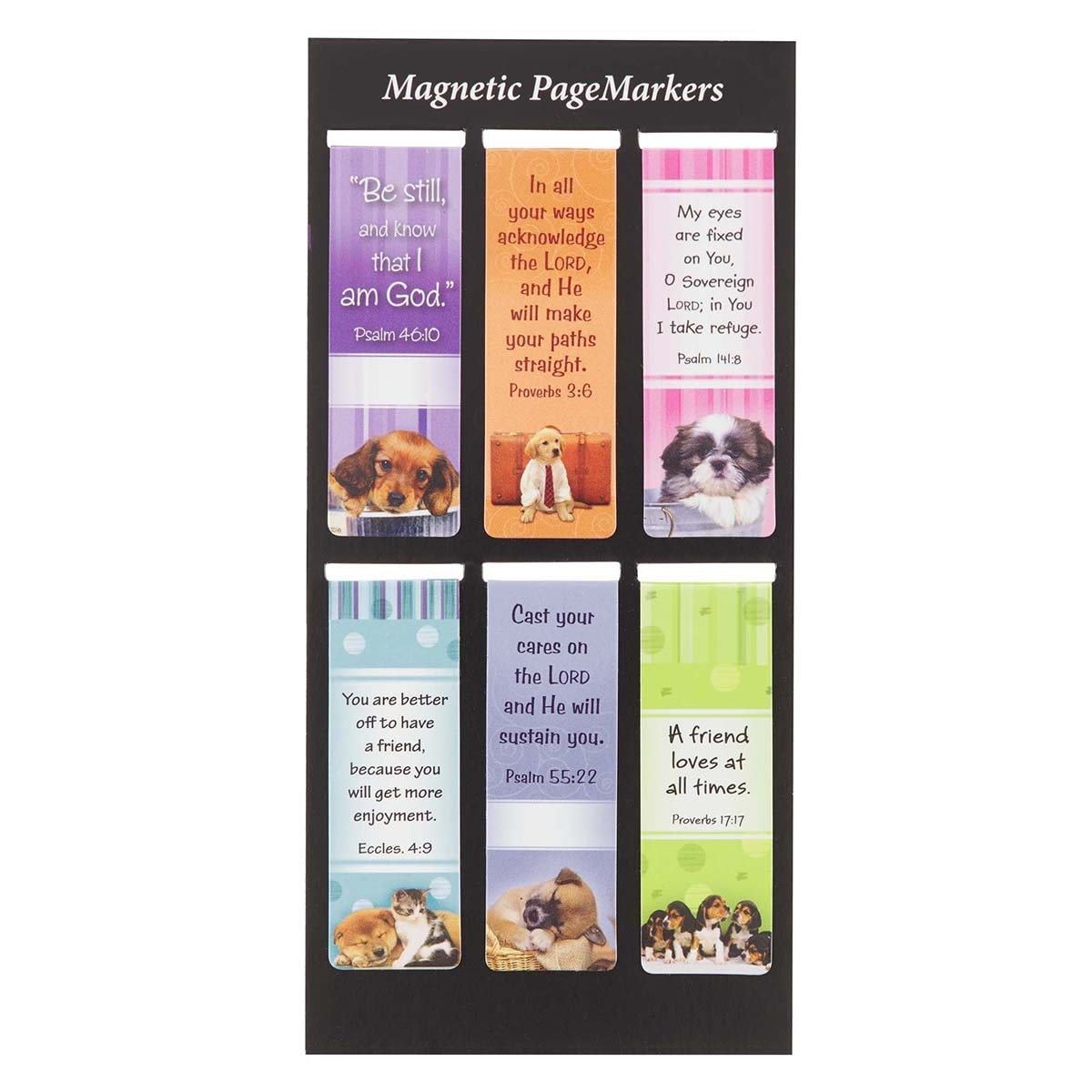 Be Still Magnetic Bookmark Set with Puppies - Psalm 46:10