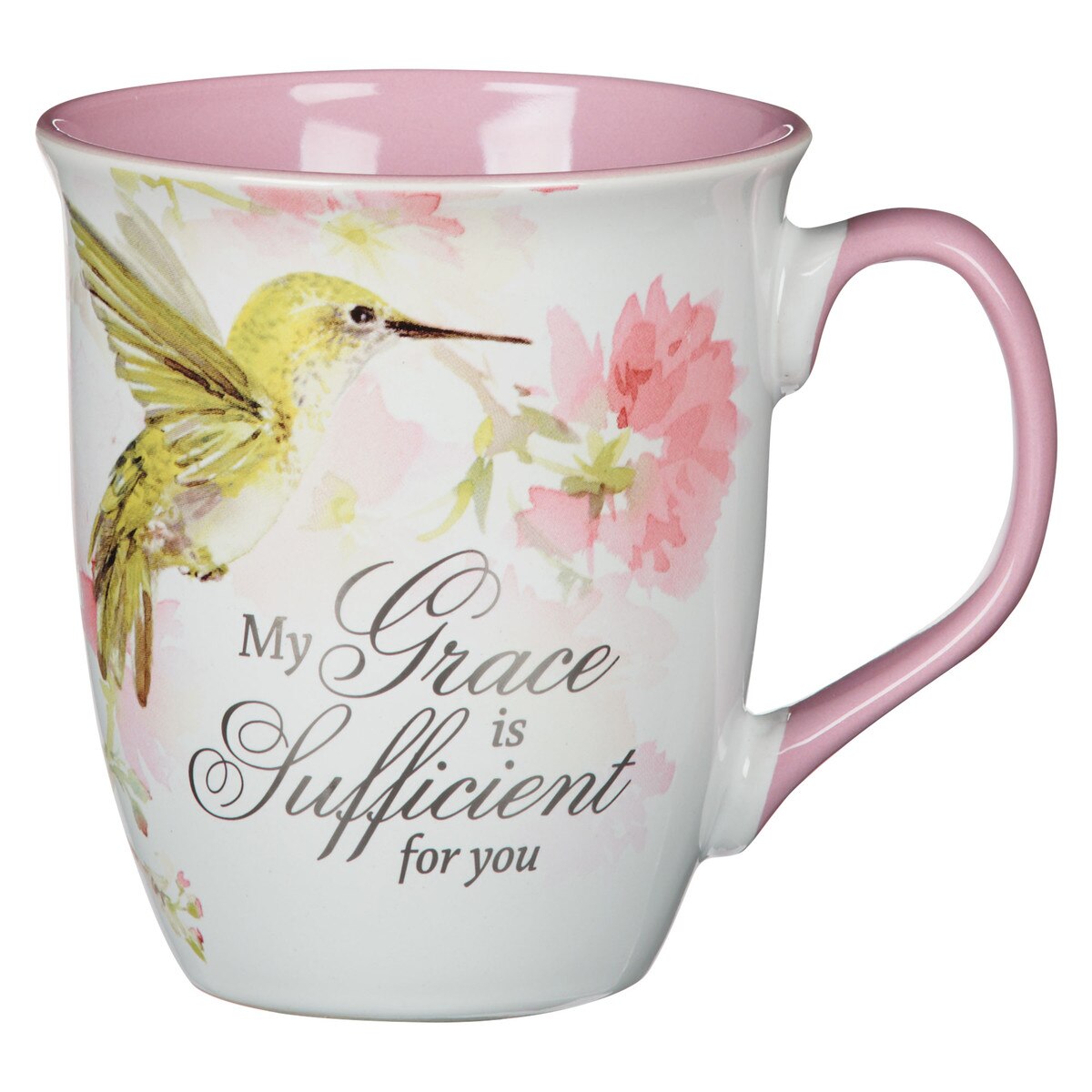 My Grace is Sufficient Hummingbird Pink Ceramic Coffee Mug - 2 ...