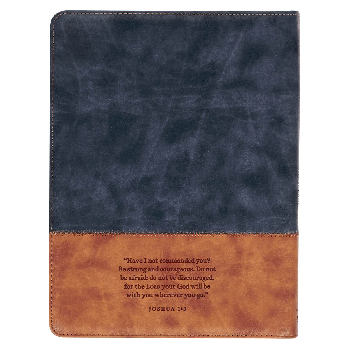 Strong and Courageous Butterscotch and Navy Faux Leather Padfolio ...