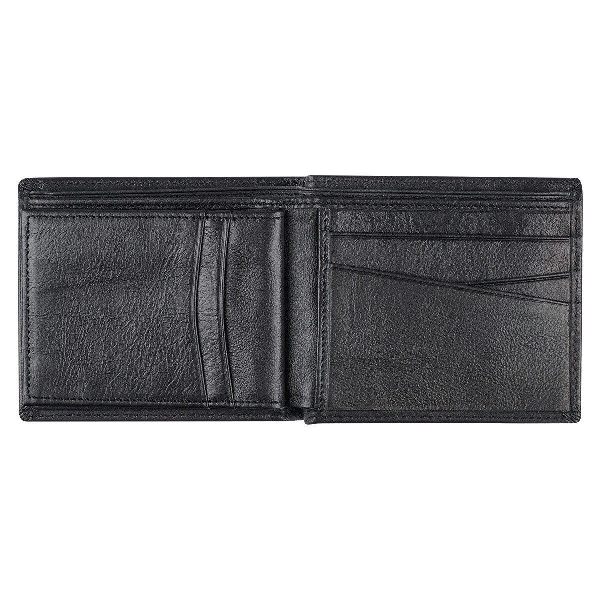 Men's Ebony Black Full Grain Cowhide Leather Bifold Rhino Armor™ Wallet